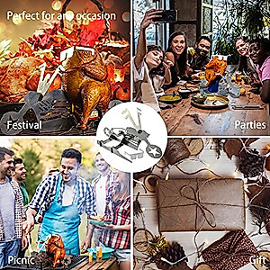 LAUTO Beer Can Chicken Holder for Grill, Polished Stainless Steel Beer Chicken Grill Rack,Motorcycle Portable Beer Chicken Stand for Outdoor BBQ(Skeleton)