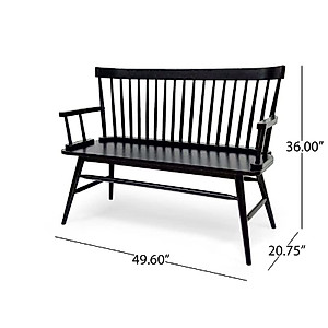 Great Deal Furniture Eartha Farmhouse Bench, Black
