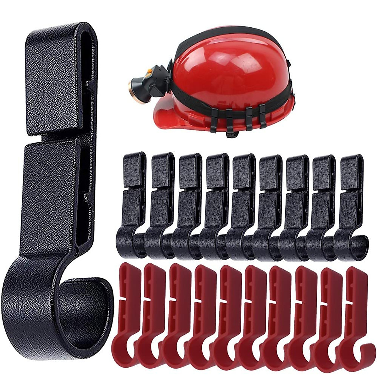 JLBLNHW 20 Pack Helmet Clips for Headlamp, Hardhat Headlamp Accessory, Hard Hat Accessories, Headlamp Hook, Hard Hat Light Clips, Easily Mount Headlamp on Narrow-Edged Helmet
