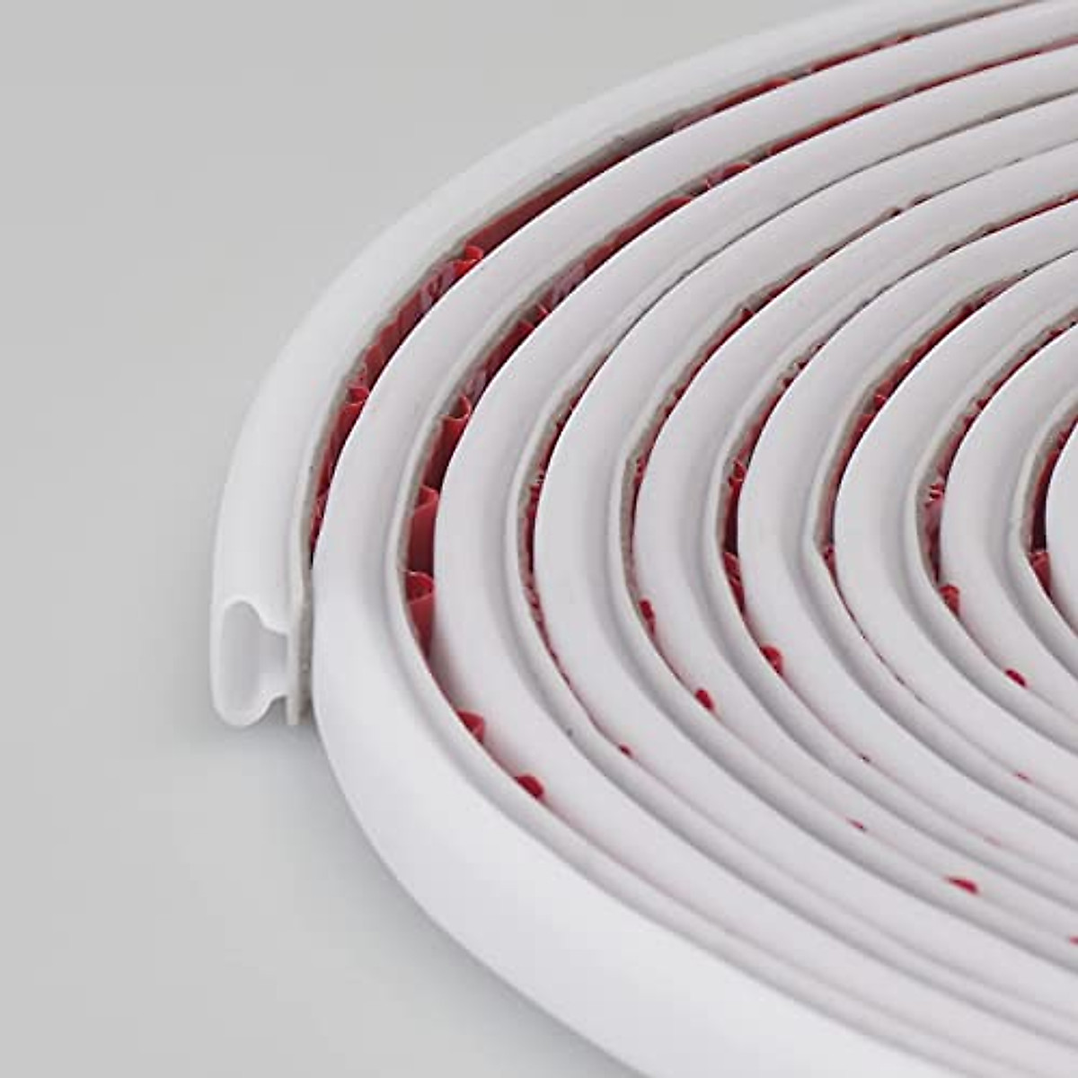 GANGDISE White Door Weather Stripping, Waterproof Self-adhisive Rubber Seal Strip for Doors and Windows Soundproof Insulation 19.68 Feet