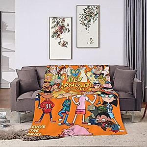 ORPJXIO Blanket Hey Anime Arnold! Throw Flannel Blanket Bed Blanket for Couch Sofa Bedroom Home Decor 50"x40"