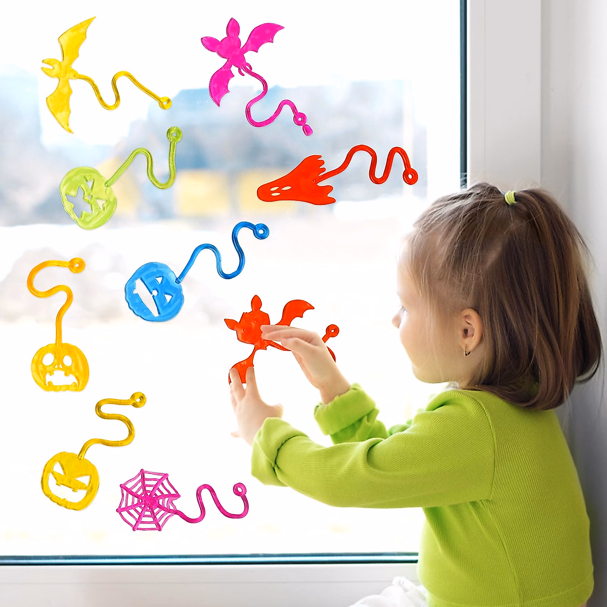 50 PCS Halloween Sticky Hands Bulk For Halloween Party Favors,Halloween Goodie Bag Stuffers,Halloween Sticky Gifts Bag Stuffers Prizes For Classroom,Skull Skeleton Bat Ghost Pumpkin Halloween Bulk Bag