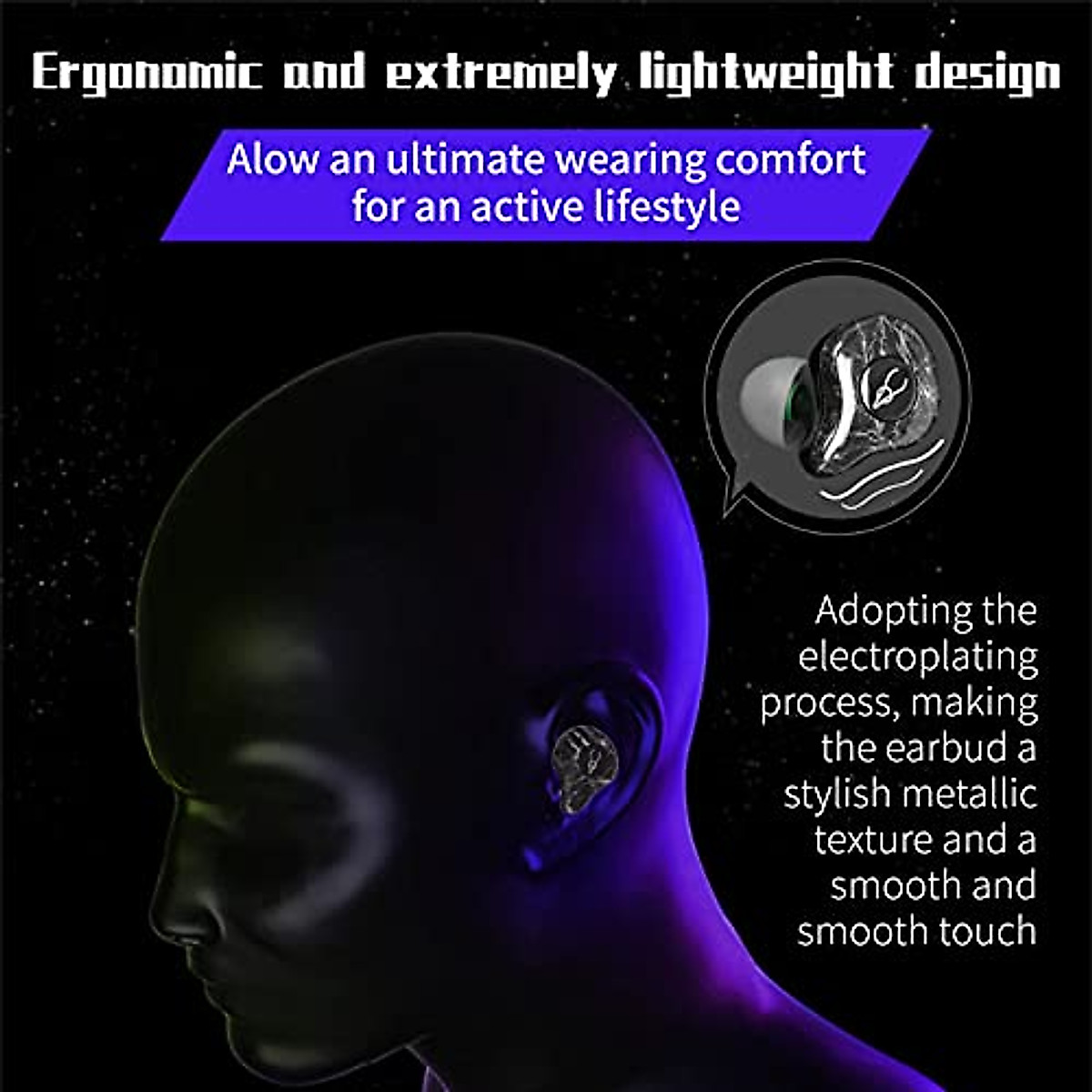 Sabbat E12 3D Clear Sound True Wireless Earbuds Blutooth 5.2 TWS Stereo Earphones A week's Endurance with Built-in Mic and Charging Case for iPhone, Samsung, iPad, Android(Gunmetal)
