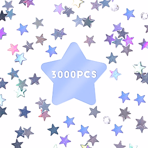 Abeillo 3000 Pcs Glitter Star Confetti with Diamond, 30g 6mm Metallic Foil Sprinkles Table Glitter Confetti, Twinkle Sequins Scatter Star Confetti for Birthday Party Halloween Christmas Decoration