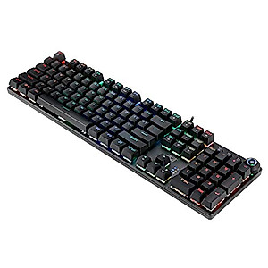 Adesso RGB Programmable Mechanical Gaming Keyboard with Detachable Magnetic Palmrest, 108 Keys, Black