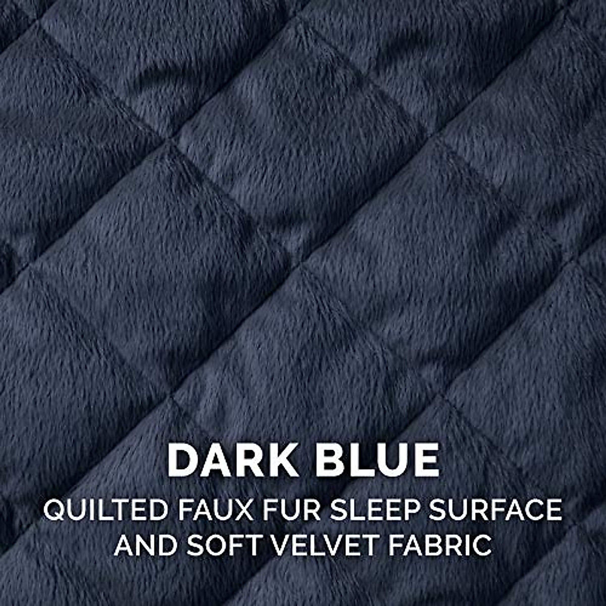 Furhaven Orthopedic Dog Bed for Extra Large Dogs w/ Bonus Water-Resistant Liner & Removable Washable Cover, For Dogs Up to 300 lbs - Goliath Quilted Faux Fur & Velvet Bolster Chaise - Dark Blue, 3XL