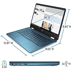 HP 14 Laptop, 14-inch X360 Chromebook Convertible 2-in-1 Touch Screen HD Laptop, Intel Celeron N4020 Processor, 4GB RAM, 64GB eMMC, 802.11ac, Bluetooth, Chrome OS, W/Silmarils Travel Accessories
