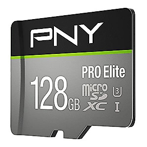 PNY 128GB PRO Elite Class 10 U3 V30 microSDXC Flash Memory Card - 100MB/s, Class 10, U3, V30, A2, 4K UHD, Full HD, UHS-I, micro SD