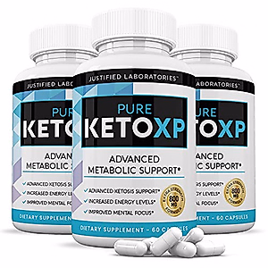 Pure Keto Xp Pills Advanced BHB Ketogenic Supplement Exogenous Ketones Ketosis for Men Women 60 Capsules 3 Bottles