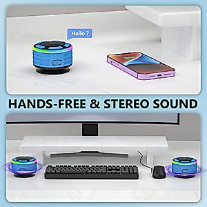 BassPal Shower Speaker, IPX7 Waterproof Bluetooth Speaker, Shower Radio with Suction Cup, Built-in Mic, Teen Boys Gift Ideas for Bathroom, Pool, Travel, Beach