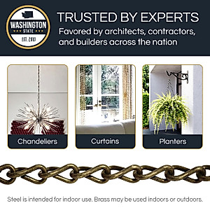 RCH Hardware CH-S51-16-BLK-3 Fixture Chain, Black, 14 Gauge