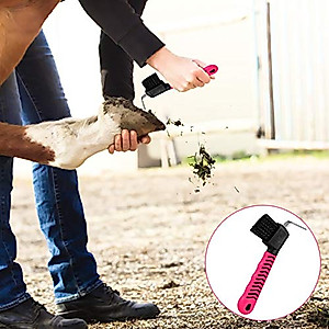 POPETPOP Horse Hoof Pick Comfortable Soft Grip Hoof Picks Horse Grooming Tools Hoof Pick with Brush for Home Beauty Salon Barber (Random Color)