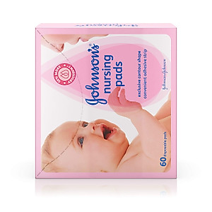 Johnson's Disposable Nursing Pads with Natural Cotton, Super Absorbent, Comfortable, and Breathable, Natural Contour Shape, 60 ct ( Pack of 2)