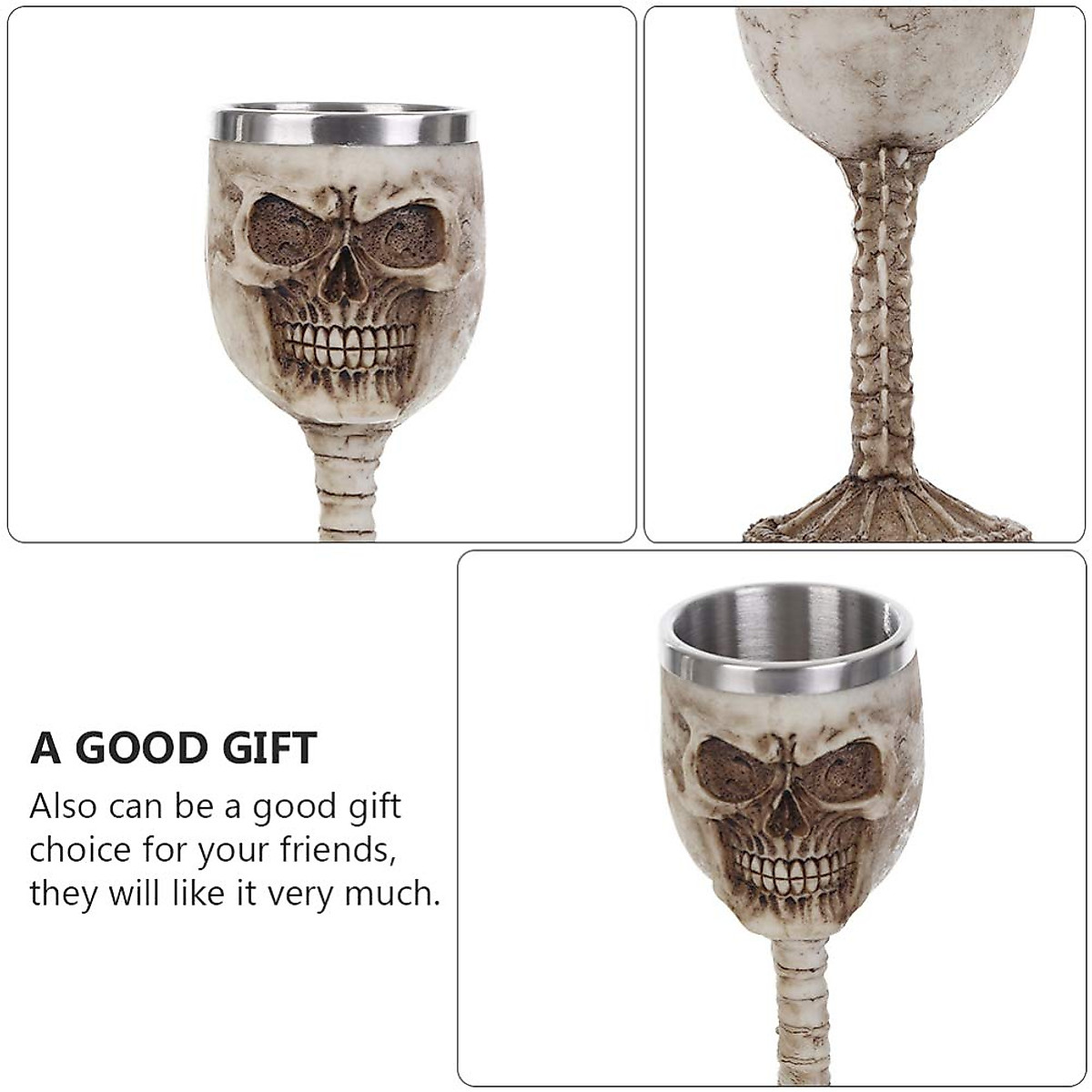VOSAREA Halloween Skull Wine Goblet Cup Vintage Wine Glass Drinking Cup Water Mug Toasting Cup Kitchen Accessories