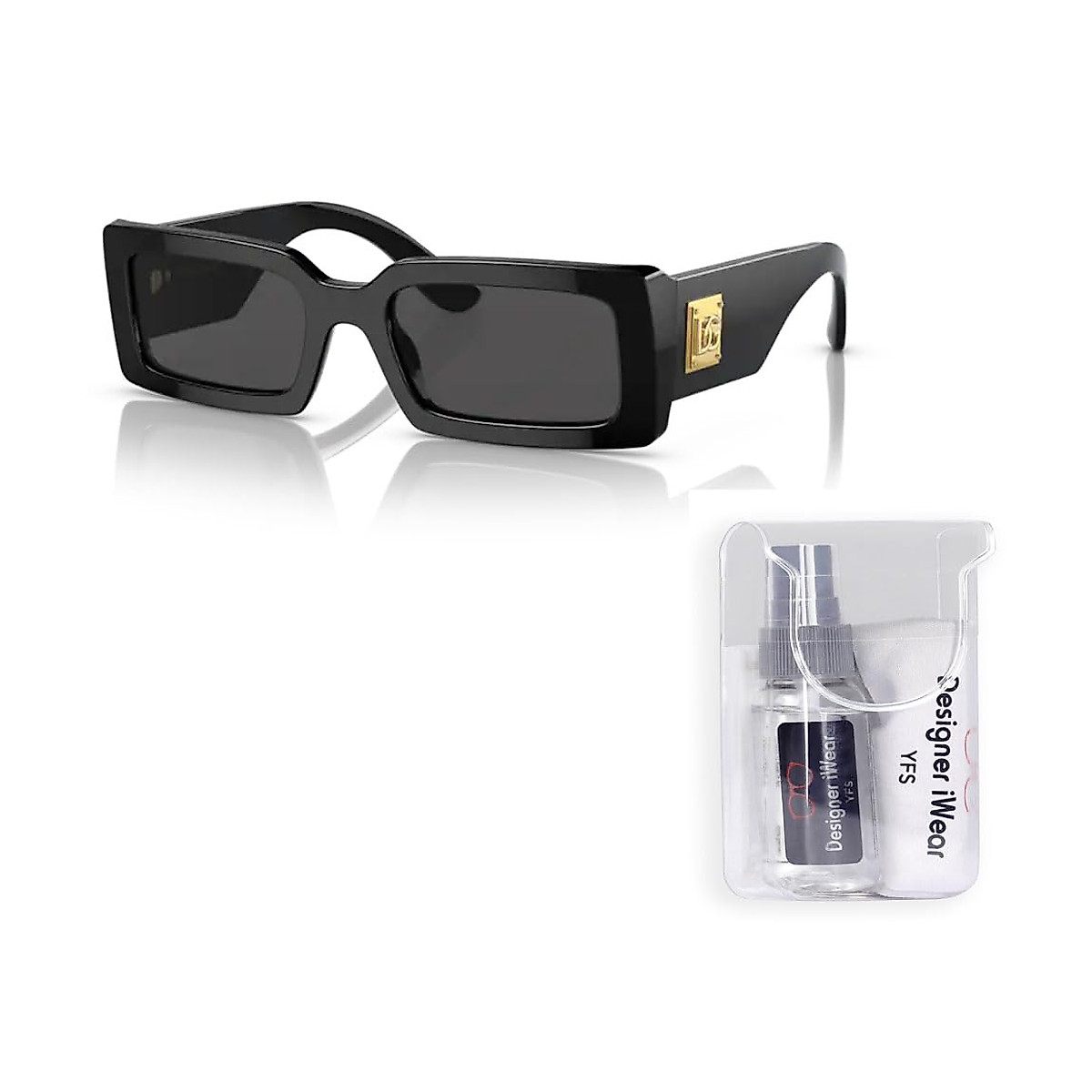 Dolce & Gabbana DG4416 501/87 53MM Black/Dark Grey Sunglasses for Women + BUNDLE With Designer iWear Complimentary Eyewear Kit