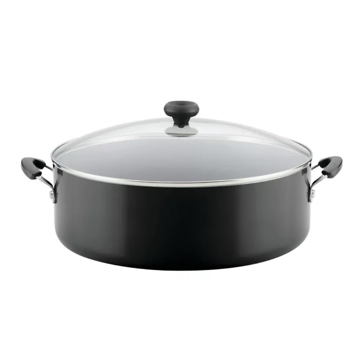 Generic 14-inch Easy Clean Nonstick Family Pan, Jumbo Cooker with Lid (Black), 15.37