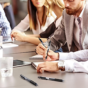 Shuttle Art Black Gel Pens, 48 Pack(20 Gel Pens with 28 Refills) Retractable Medium Point Rollerball Gel Ink Pens Smooth Writing with Comfortable Grip for Office School Home Work