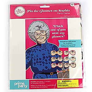 Pin The Glasses on Sophia – Golden Girls Party Game, (12 Players) Great for Birthday Party Decorations, Party Games for Adults, Bachelorette Party. Birthday Party Game,or Bridal Shower Game.