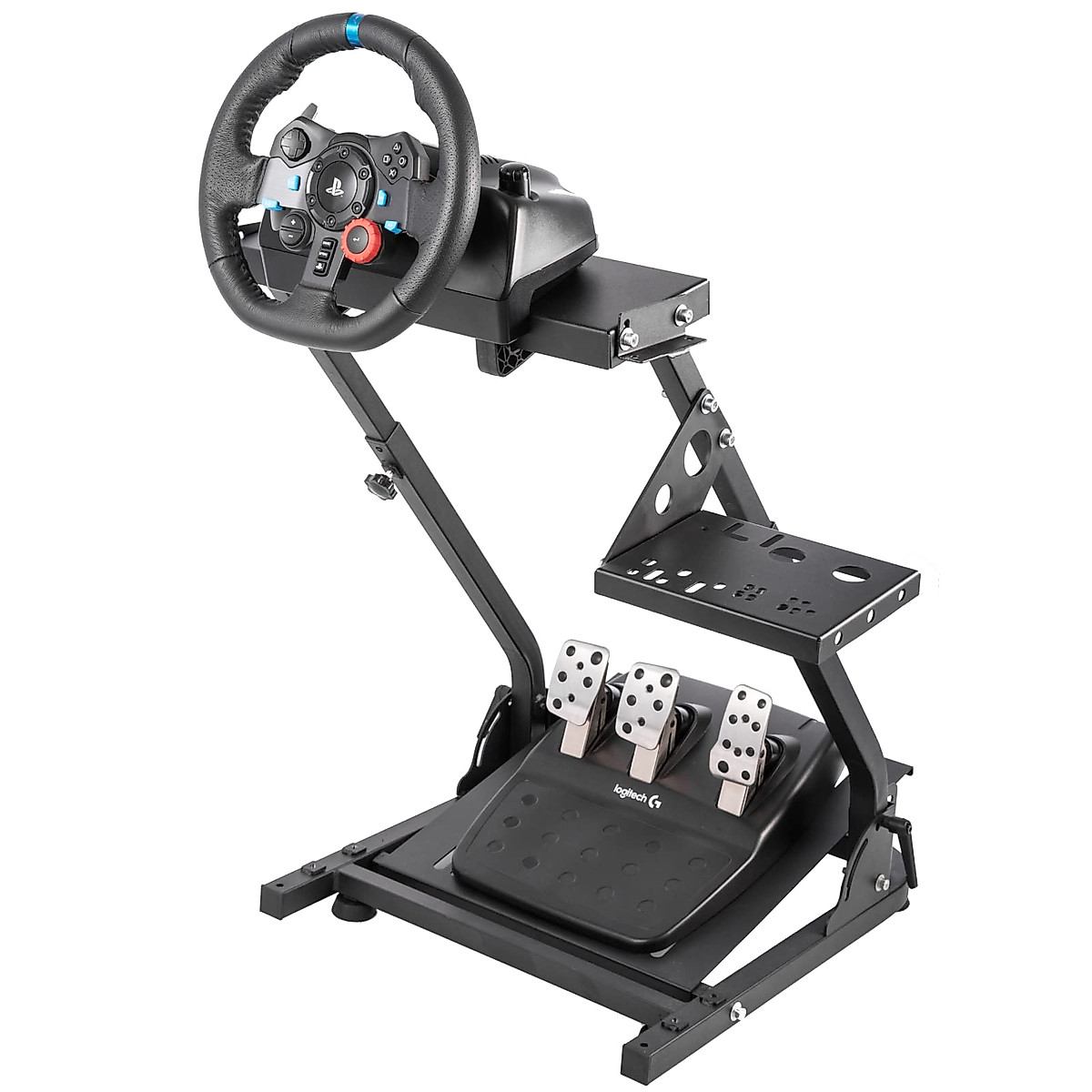 Minneer PRO Racing Wheel Stand Height Adjustable with Shifter Upgrade for Logitech G25,G27,G29,G920,G923,Thrustmaster TMX, T80, Gaming Steering Simulator Cockpit Wheel and Pedals Not Included