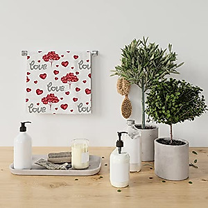 My Little Nest Watercolor Balloon Hearts Love Hand Towels Soft Bath Towel Absorbent Kitchen Fingertip Towel Quick Dry Guest Towels for Bathroom Gym Spa Hotel and Bar 30 x 15 Inch