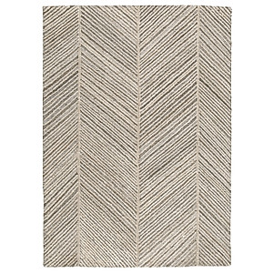 Signature Design by Ashley Leaford Hand Tufted Chevron 7'8" x 10' Area Rug, 6mm Pile, Taupe