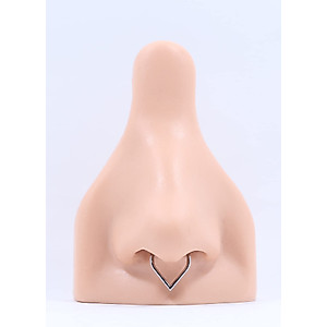 FANSING G23 Titanium Septum Jewelry 16g Septum Rings for Women Teardrop Septum Clicker Silver Septum Ring 16 Gauge 8mm Daith Piercing Jewelry Triangle Septum Ring