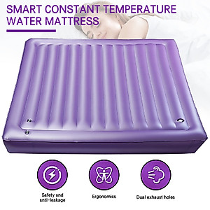 NA Square Waterbed Mattress - Water and Air Dual Purpose Waterbed Insert Mattress High Capacity Water Bed Full Size (Full，54×75x7.9inch, 95% Small Wave)