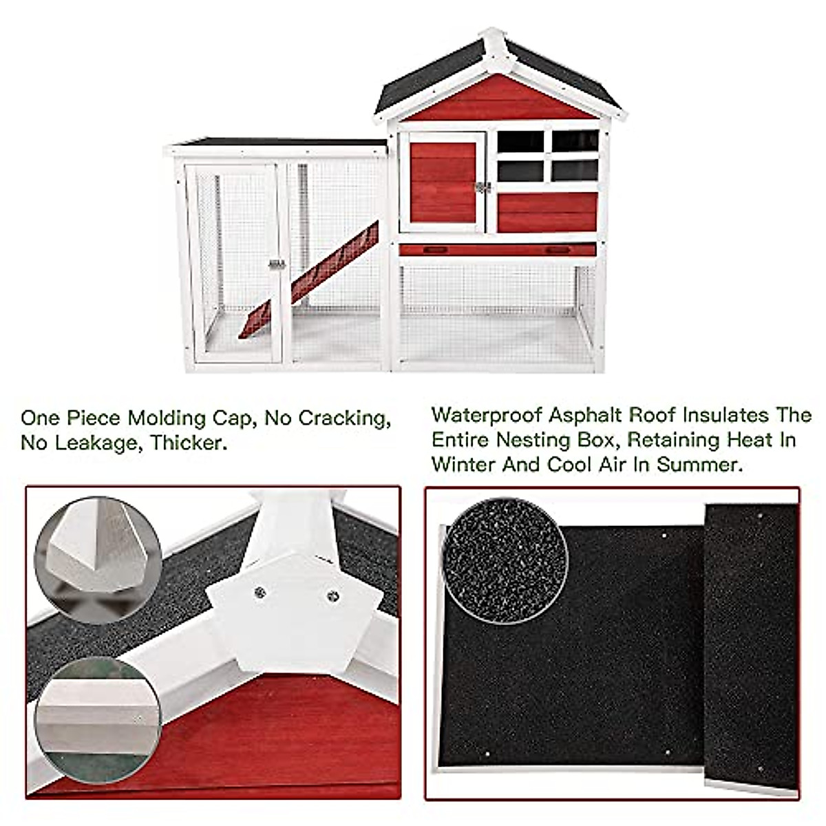 xinaier Rabbit Hutch Rabbit Cage Indoor Rabbit Hutch with Run Outdoor Large Rabbit House,Guinea Pig House 48" x20.2" x37.05" (W x D x H)