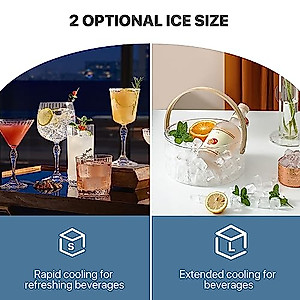 mollie Ice Machine Maker Countertop, 32 Ice Square Cubes Ready in 20 Mins, 33lbs/24 hrs, Self-Cleaning Ice Machine, 2 Size Ice Cubes for Kitchen Office Bar Party, 2.5L Water Tank
