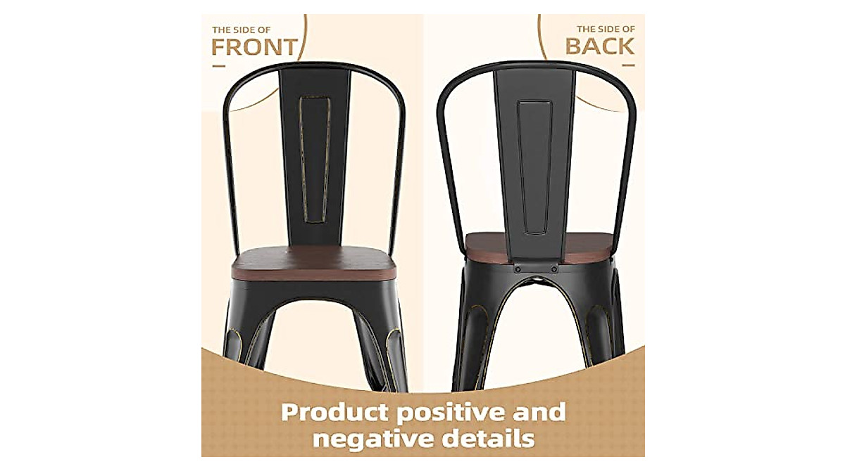 Shahoo Metal Dining Chairs - Stylish & Stackable Set of 4