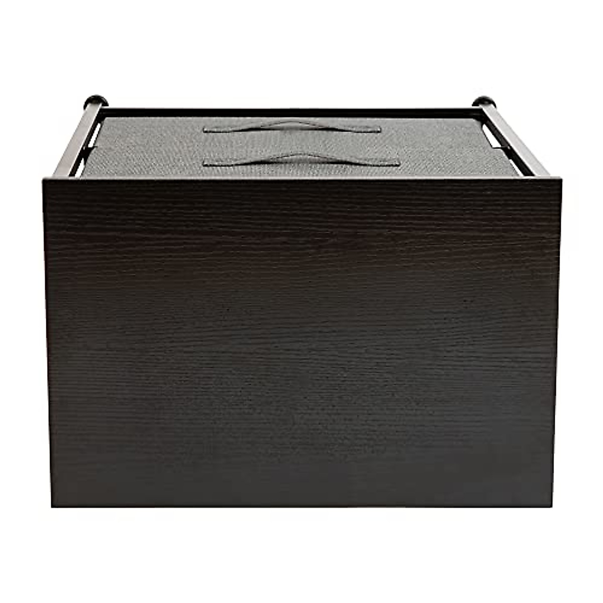 Flash Furniture 2 Drawer Storage Organizer - Black Cast Iron Frame and Wood Top - 2 Easy Pull Dark Gray Fabric Drawers