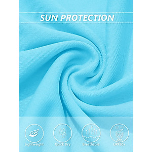 TACVASEN UV Protection Shirts for Women Summer Crewneck Tops UPF 50+ Sun Protection Short Sleeve T Shirt, Ice Blue, XL
