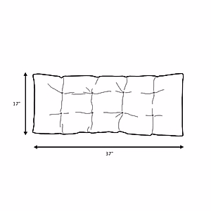 Sorra Home Plaid Bench Cushion, 37 in x 17 in x 2 in, Anderson Sea Salt