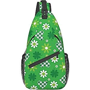 Cute St. Patrick's Day Crossbody Sling Backpack Shamrocks Sling Bag Travel Hiking Chest Bag Daypack for Men Women