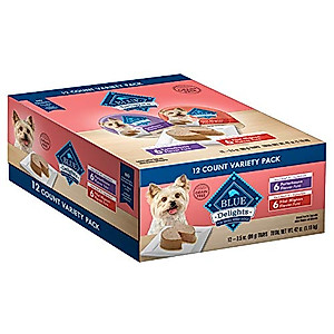 Blue Buffalo Delights Natural Adult Small Breed Wet Dog Food Cups, Pate Style, Filet Mignon and Porterhouse 3.5-oz (12 Pack- 6 of Each Flavor)