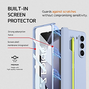 NINKI Compatible Samsung Galaxy Z Fold 5 Case with S Pen Holder & Green S Pen,Hinge Protection Case for Samsung Z Fold 5 Case Screen Protector,Samsung Z Fold 5 5g Case Galaxy Fold 5 5g Phone Case Blue