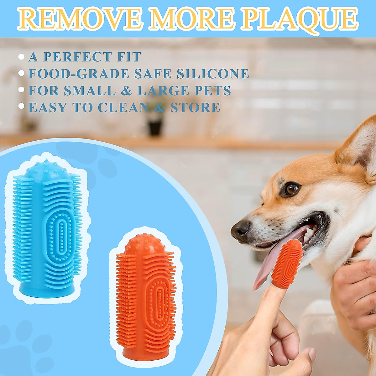 6Pcs Cat Tooth Brushing kit, Includes 360° Silicone Cat Toothbrushes with Suction Cup Holders Anti-choking, Dog Finger Toothbrushes, Dental Silvervine Catnip Toys - Safe Oral Hygiene for Dogs and Cats