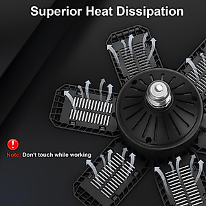 LED Garage Light 2 Pack , 200W 20000LM 6500K LED Shop Lights, LED Garage Ceiling Lights with 6+1 Adjustable Panels for Basement, Barn, Warehouse, Attic, Garage Lighting Support E26/E27 Socket