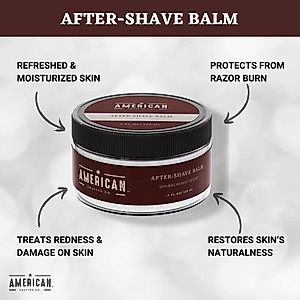 American Shaving Co. After Shave Balm for Smooth (Sandalwood Scent), Soothes and Moisturizes Face After Shaving, Treats Redness & Razor Burn, Post Shave Lotion 4 Oz