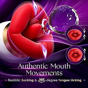 Vibrator Adult Sex Toys for Women - 3IN1 Mouth-Shaped Sucking Vibrator, 10 Tongue Licking 3 Sucking Nipples Anal Clit Sucker Vibrater, G Spot Vibrators Clitoral Stimulator Couples Sex Toys