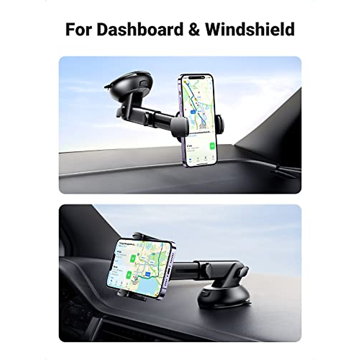 UGREEN Car Phone Holder Mount Suction Cup Windshield Window Dashboard Cell Phone Holder Universal Compatible with iPhone 14 13 Pro Max, iPhone 12 11 Plus SE XS XR 8 7 6 6S Smartphone Car Accessories
