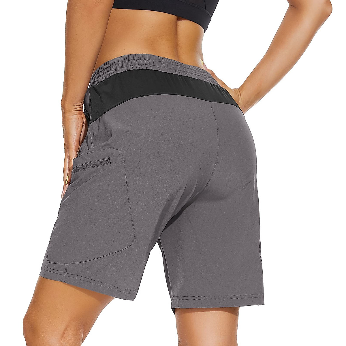 Cycorld Women-Mountain-Bike-Shorts with 3D Padded, Loose-Fit Breathable Bike-Shorts with Pockets (Grey, Medium)