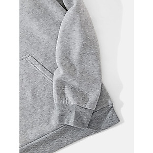 SHENHE Men's Graphic Letter Print Pullover Hoodies Long Sleeve Hooded Sweatshirt Tops Grey M