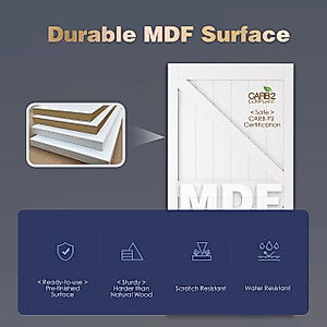 36in x 84in (Double 18in x 84in Door) Barn Doors with 6.6ft Hardware Kit, Pre-Finished Surface, Pre-Drilled Holes Easy Assembly, Solid MDF Covered with Water-Resistant PVC Surface, K Frame, White