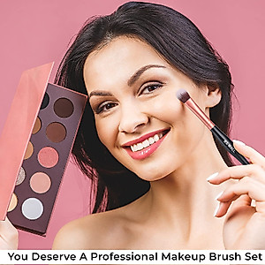 BS-MALL Makeup Brushes Stand Up Premium Synthetic Foundation Powder Concealers Eye Shadows (14Black)