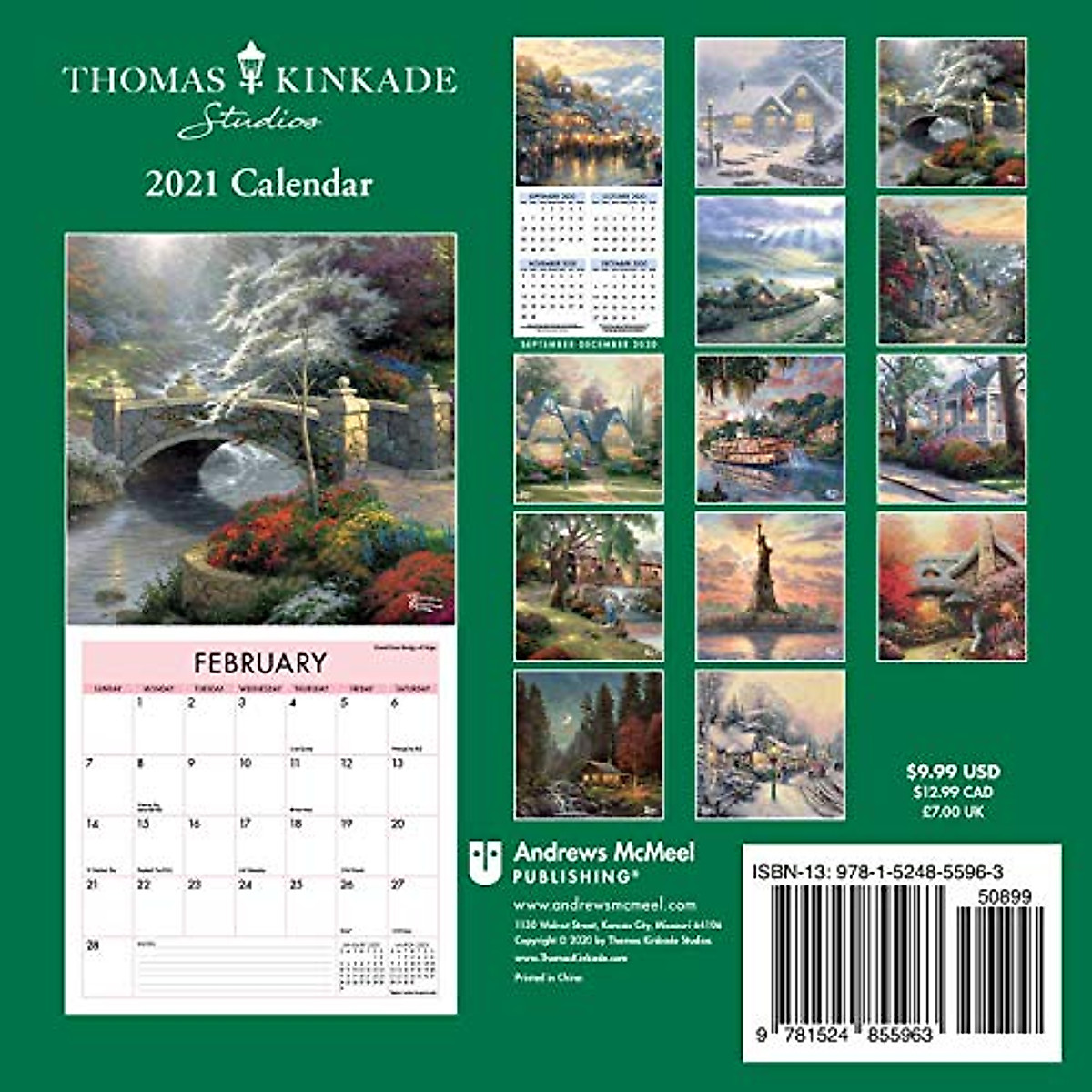 Thomas Kinkade Studios 2021 Mini Wall Calendar