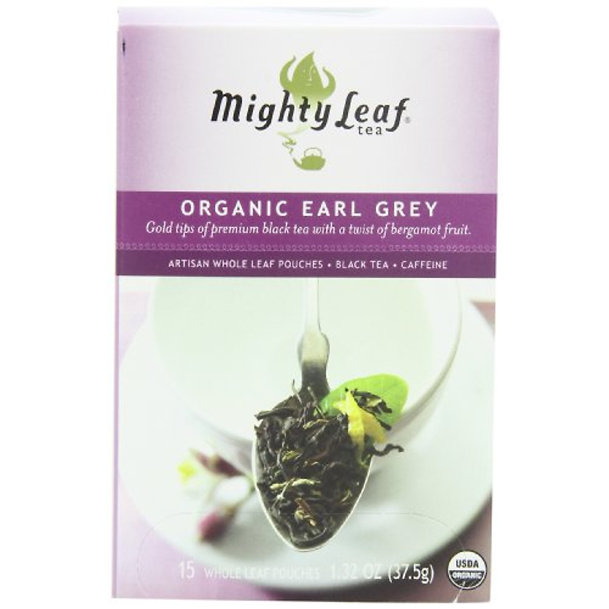Mighty Leaf Black Tea, Organic Earl Grey, 15 Pouches (Pack of 3) Package May Vary