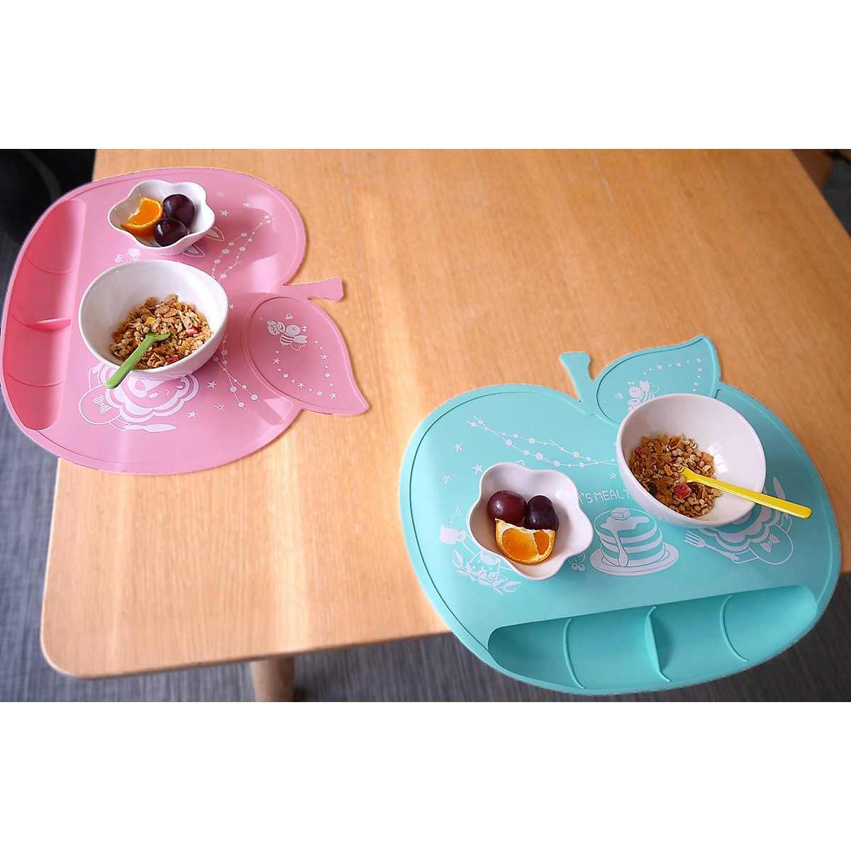 angelette Silicone Placemat for Baby and Toddler, Food Catcher placemat, Non Slip Placemats for Kids, Cute Placemat/Food Grade Silicone - Free of BPA