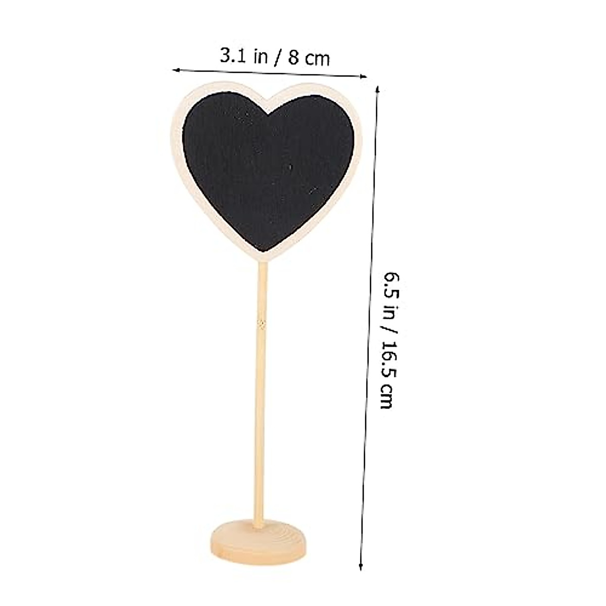 STOBOK 50 Pcs Message Board Wooden Blackboards Heart Chalkboard Chalk Board Name Plates Chalk Boards for Tables Mini Blackboard Sign Removable Name Heart Plates Memorandum Detachable