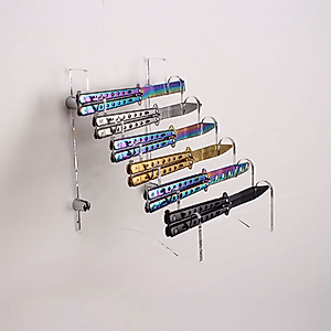 WANLIAN Dagger Wall Mount Knife Holder Acrylic Knife Display Case Fixed Blade Knife Holder, Wall Display Knife Dagger(Transparent)